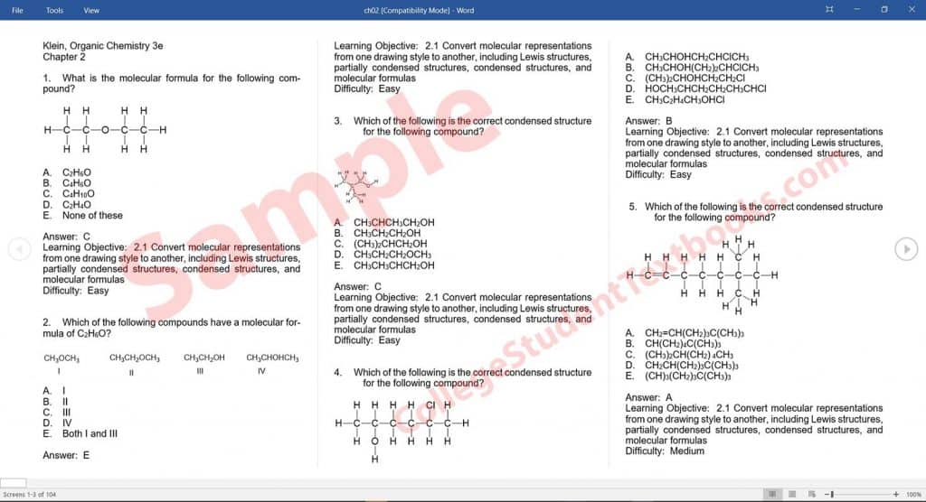 Organic Chemistry (3rd Edition) - David R. Klein - Test Bank — ToF Books